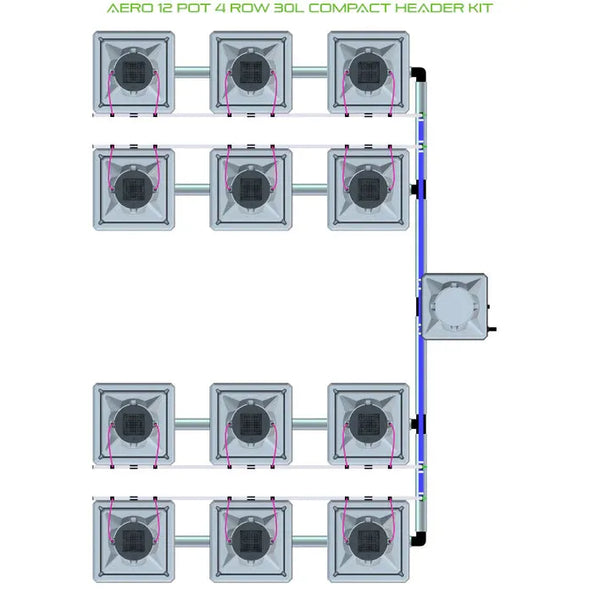 Alien Hydroponics AERO System - 12 Pot 4 Row | Aeroponic Culture
